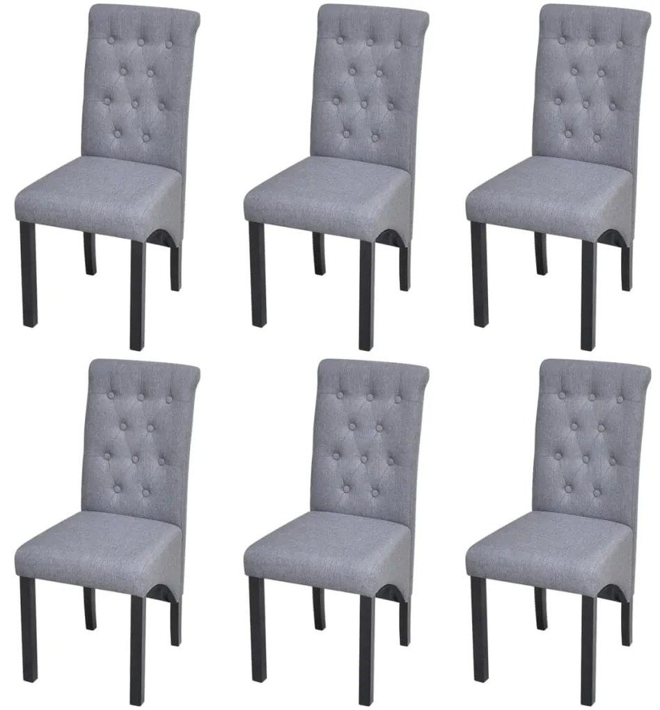 Jídelní židle 6 ks světle šedé textil 272246
