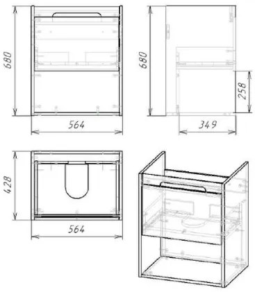 Lavedo Jersey 60 koupelnová skříňka s umyvadlem