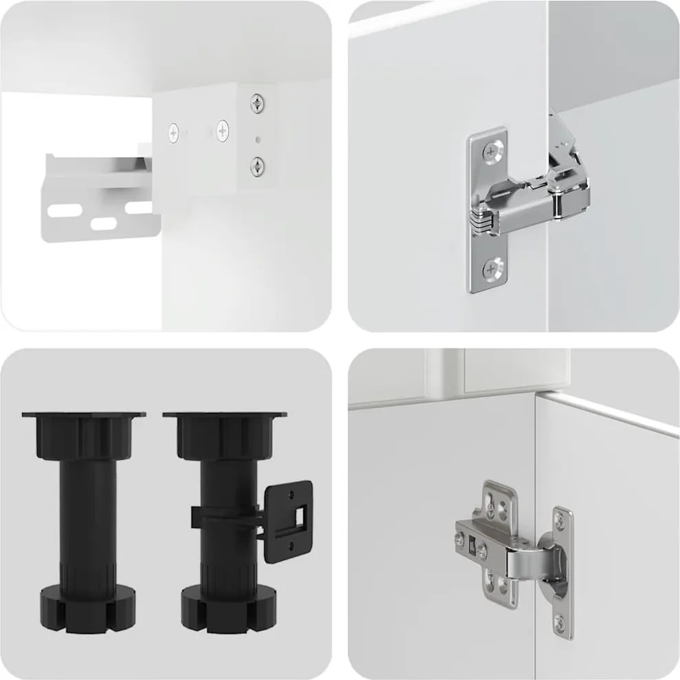 4dílná sada kuchyňských skříněk "Lucca" bílá, dřevěné 3314861