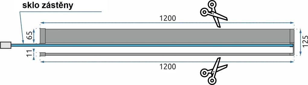Sprchová zástěna MAXMAX Rea BLER 90 cm s policí a věšákem na ručníky - černá matná - čiré sklo