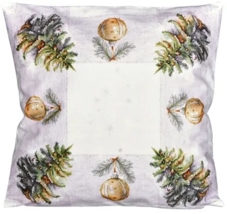 Forbyt Vánoční povlak Stromeček a Baňky CYH5485C 40x40 cm