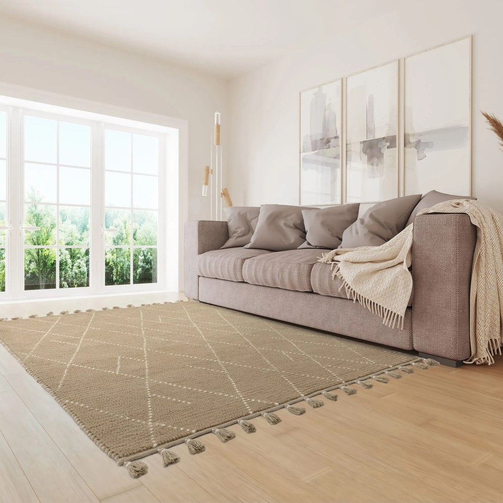 Tribeca Design Kusový koberec Livan Sand Cream Linear Rozměry: 200x290 cm