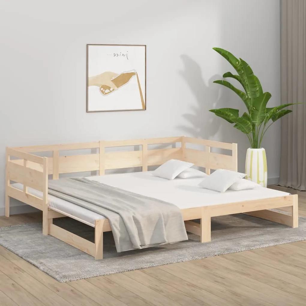 vidaXL Výsuvná postel masivní borovice 2x (90 x 190) cm [820325] Barva: Bílá