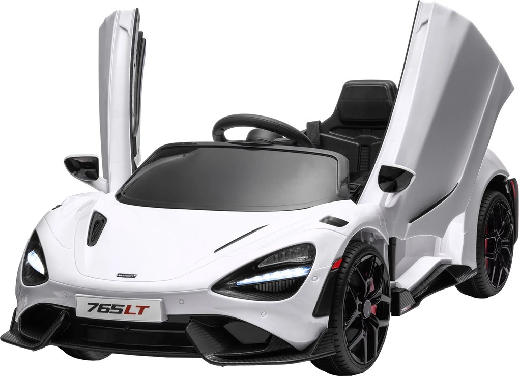 AIYAPLAY dětské elektrické auto s křídlovými dveřmi, ovladatelné na dálku, s jemným pohonem a LED světly, bílé