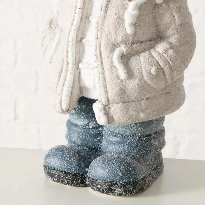 Figurka- zimní dítě- holka v beranici 39 cm