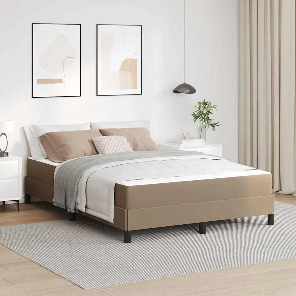 Rám postele s matrací Cappuccino 140 x 200 cm textil 3398637