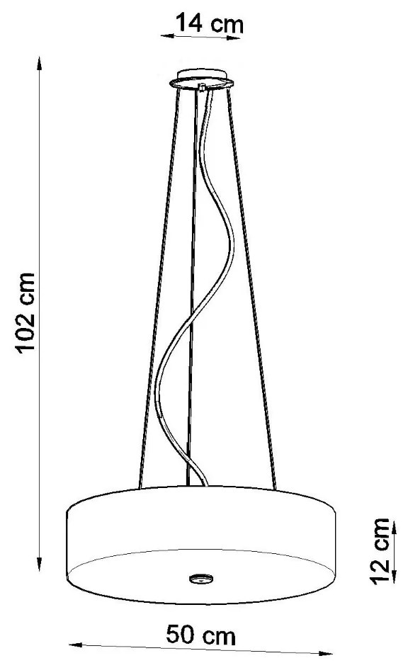 Závěsné svítidlo Skala, 1x bílé textilní stínítko, (bílé sklo), (fi 50 cm)