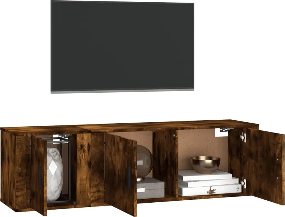 2dílný set TV skříněk kouřový dub kompozitní dřevo 3188427