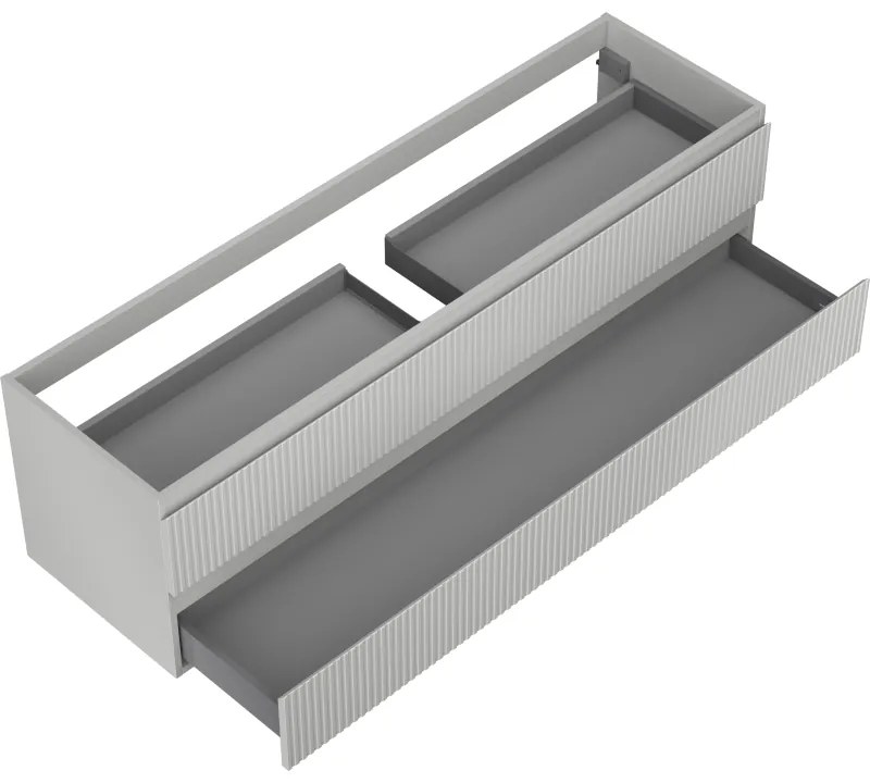 Mexen Rivel, koupelnová skříňka 160 cm, 2 zásuvky, drážkovaná, šedá matná, 91A20-16047-2-BFF62
