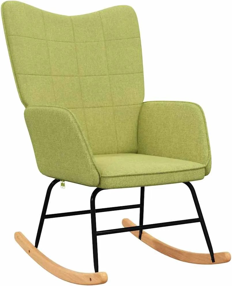 Houpací křeslo se stoličkou zelené textil 328023