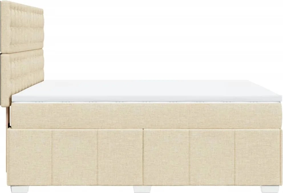 Box spring postel s matrací krémová 140x200 cm textil 3294010