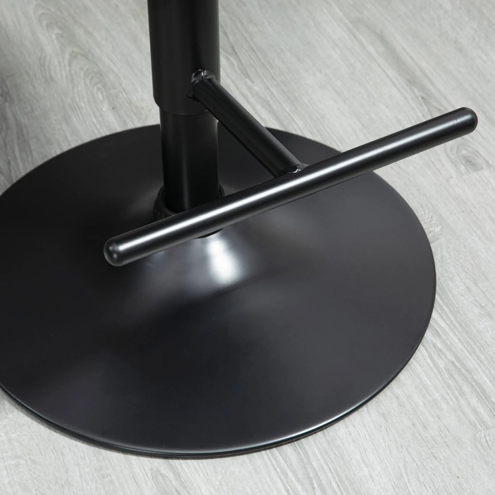 HOMCOM sada 2 barových židlí otočné barové židle s podnožkou výškově nastavitelné imitace kůže dřevo 48 x 49,5 x 76-96 cm do kuchyně a baru | Aosom.de