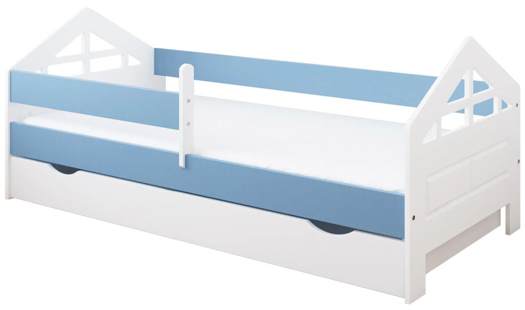 BabyBeds Dětská postel ALA Velikost postele: 180x80 cm, Barevné provedení: Modrá, Úložný prostor: Ne, bez úložného prostoru Bílá