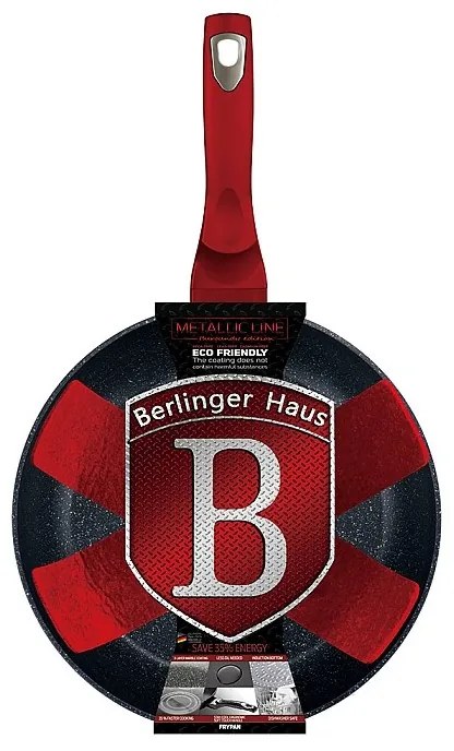 BERLINGERHAUS Pánev s mramorovým povrchem 30 cm Burgundy Metallic Line BH-1254