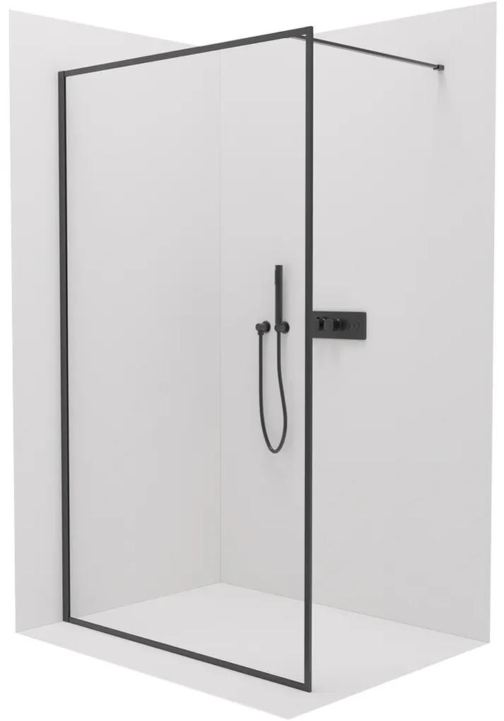Cerano Moreli, sprchová zástěna 60x200 cm, 8mm čiré sklo, černý profil, CER-CER-417596