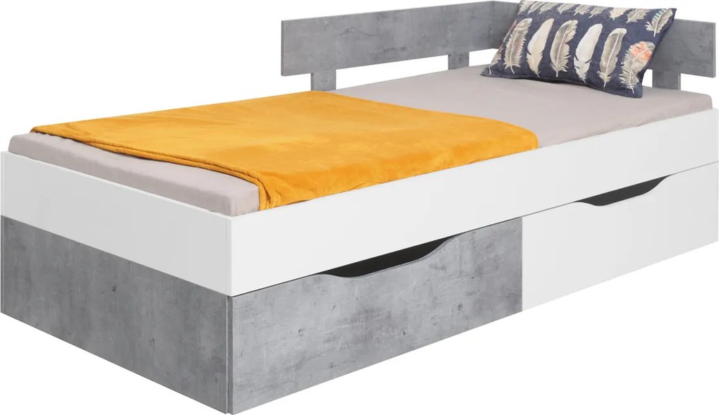 Jednolůžko SIGMA SI 15 L/P | 90x200 cm | UNI provedení | bílá/beton