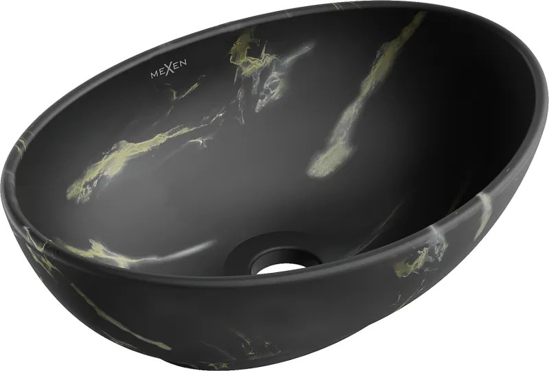Mexen Elza, umyvadlo na desku 405x330x140 mm, černá-imitace kamene, 21014084