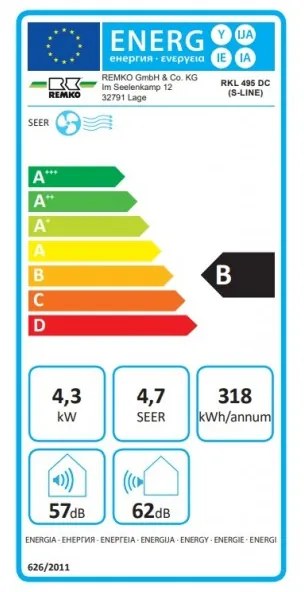 Mobilní klimatizace Remko RKL 495 DC S-Line (stříbrná)