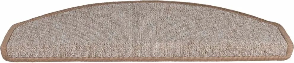 Schodové rohože 20 ks 65 x 24 x 4 cm světle hnědé, půlkulaté, velké 3365791