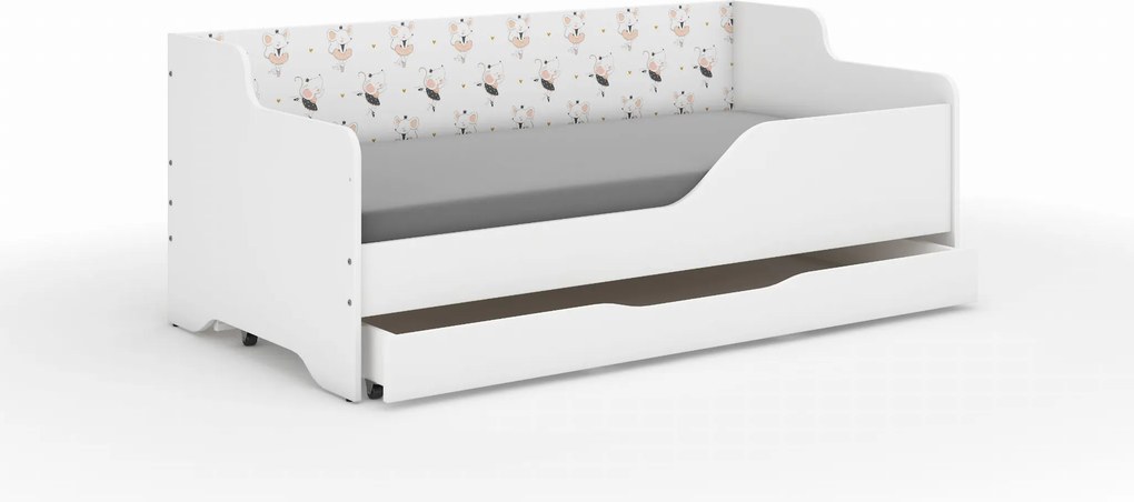 Wooden Toys Dětská postel LILU 160x80 MYSZKA SAFARI – opěradlo