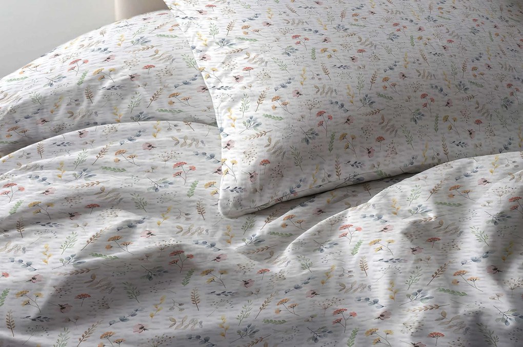 Krepové prodloužené povlečení Barevný kvítek Velikost: 140 x 220 + 70 x 90