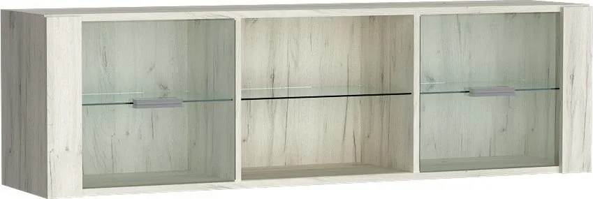 Casarredo - Komfort nábytek Závěsná vitrína INDIANAPOLIS I-21, jasan bílý