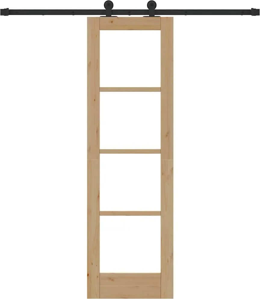 Posuvné dveře ORKDAL 61 x 198,5 cm Masivní borové dřevo a sklo 3331985