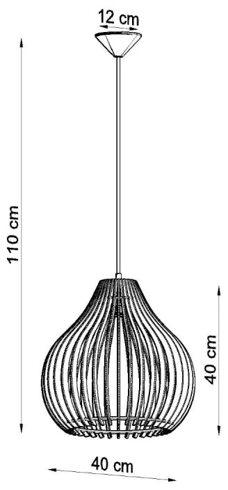 APRILLA Závěsné světlo, dřevo SL.0639 - Sollux