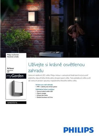 PH 16460/93/16 Arbour SVÍTIDLO VENKOVNÍ 16460/93/16 - Philips (915005193801)