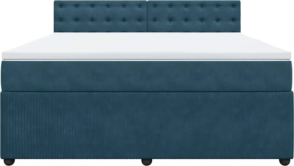 Box spring postel s matrací modrá 180 x 200 cm samet 3287822