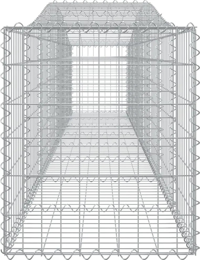 Klenuté gabionové koše 9 ks 400x50x60/80 cm pozinkované železo 3145937