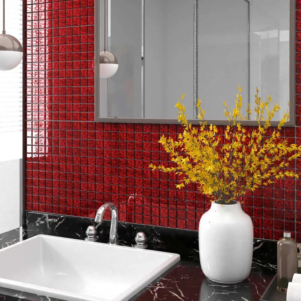 327305 vidaXL Mozaikové dlaždice 11 ks červené 30 x 30 cm sklo