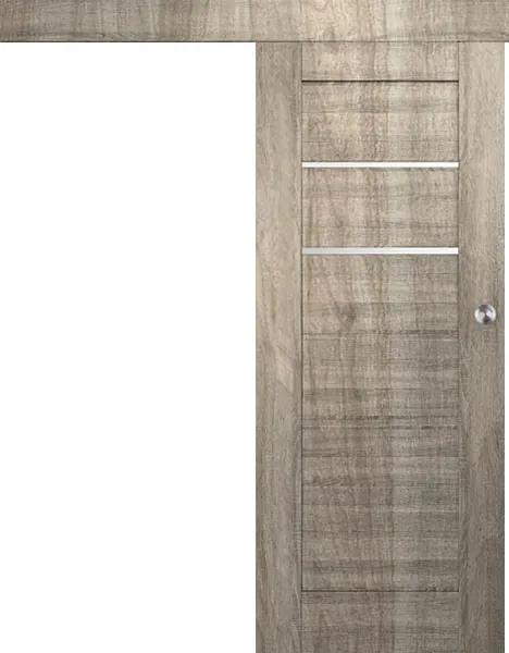 posuvné interiérové dveře na stěnu vasco doors IBIZA model 3 Průchozí rozměr: 70 x 197 cm, Orientace dveří: Levé dveře, Dekor: Bílá