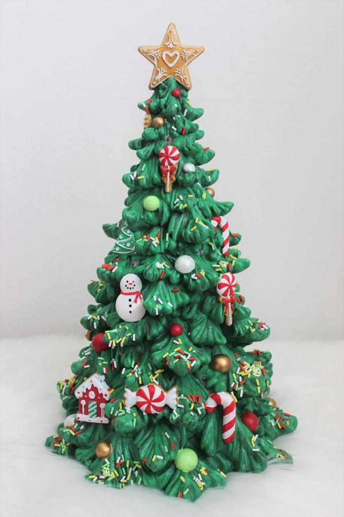Klasik svítící perníkový vánoční stromeček 40cm
