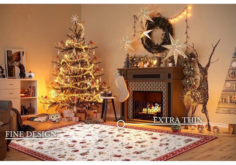 Červený koberec s vánočním motivem s příměsí bavlny 160x230 cm Toy's Delight Red Christmas – Villeroy&amp;Boch