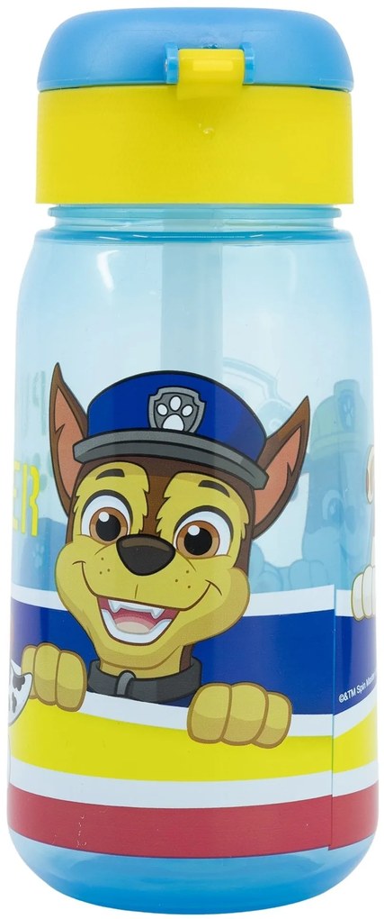 Plastová láhev na pití s brčkem a víčkem Tlapková patrola - Paw Patrol - 510 ml