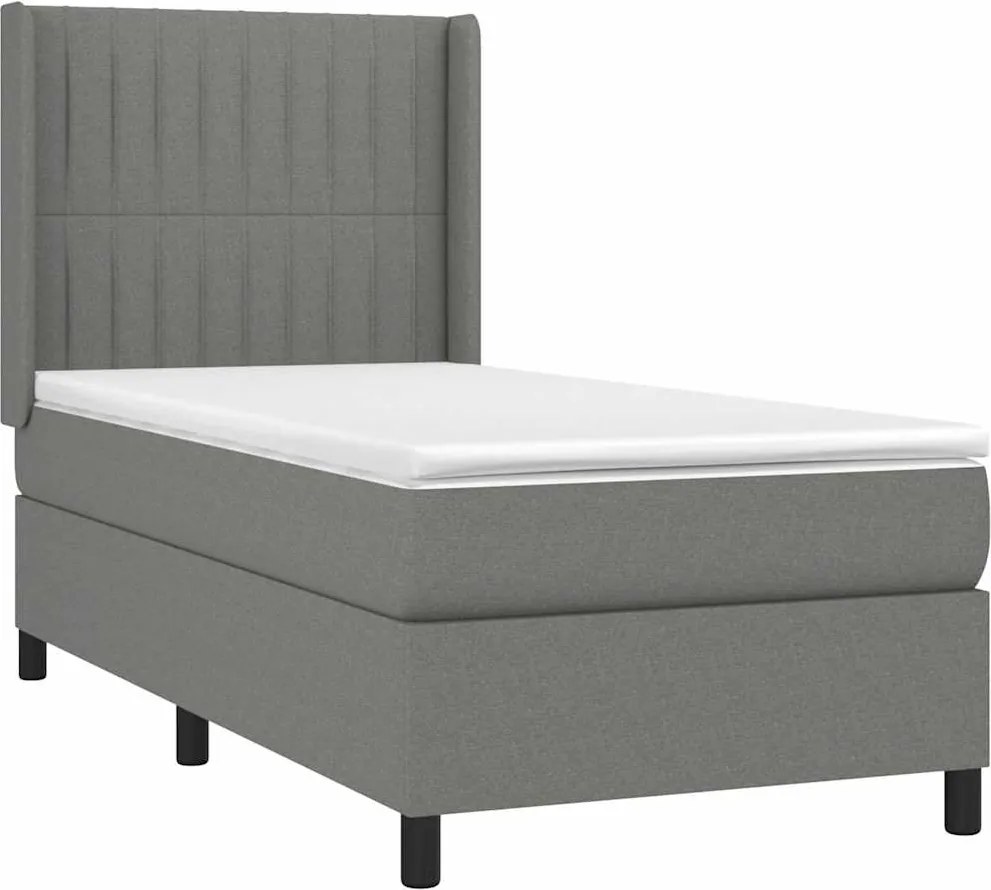 Box spring postel s matrací tmavě šedá 80 x 200 cm textil 3131546