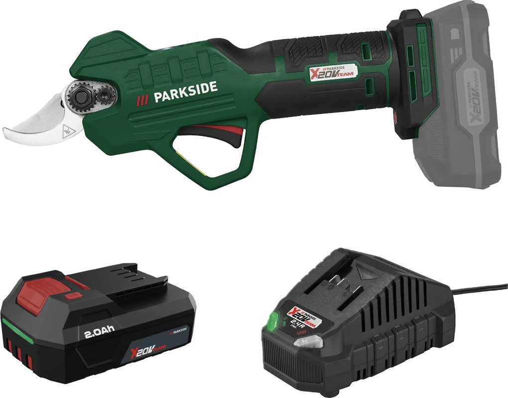 Parkside® Aku nůžky na větve Paas 20-Li B1, 2 Ah