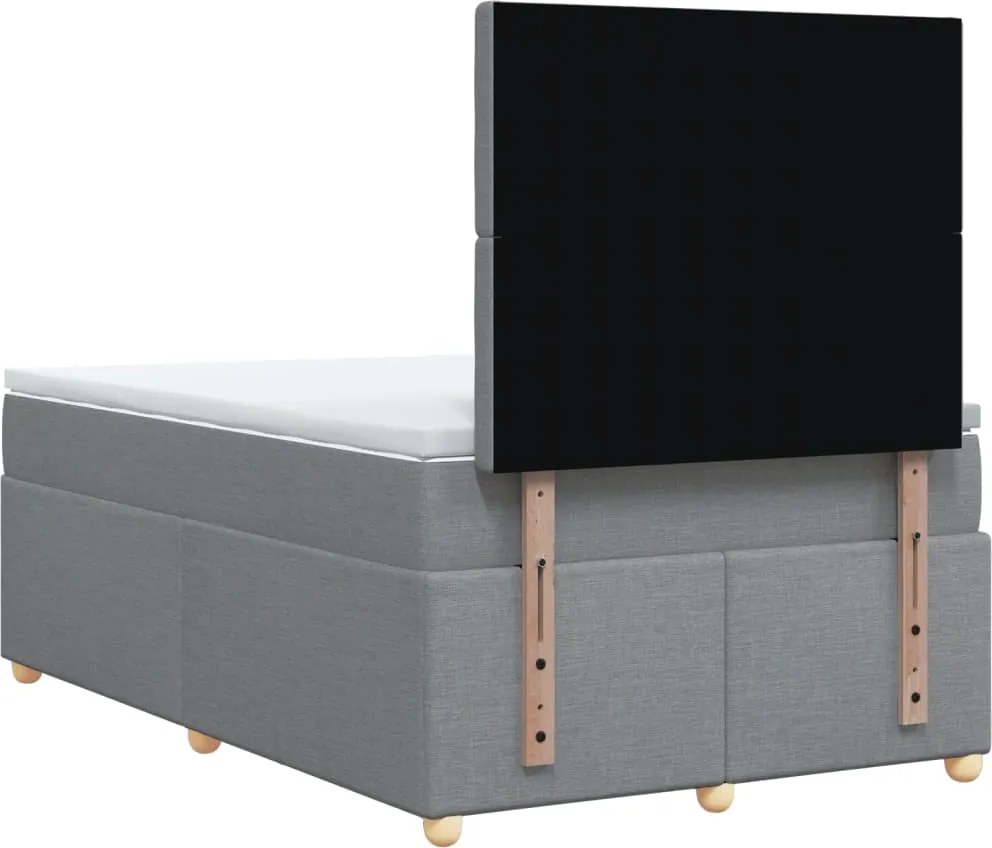 Box spring postel s matrací světle šedá 120x190 cm textil 3291233