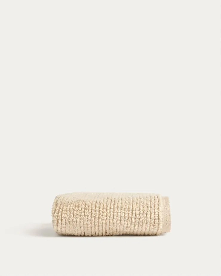 Béžový froté bavlněný ručník 30x50 cm Olvira – Kave Home
