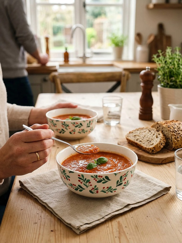 Sinsay - Vánoční keramické misky s motivem větviček, sada 2 ks - bílá