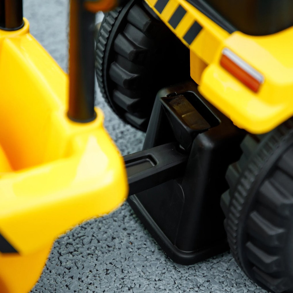 Dětský toy truck AIYAPLAY 12-36 měsíců s integrovanou lopatou a přívěsem, jezdicí rypadlo pro děti z PP a kovu, 91x29x44 cm, Žluté