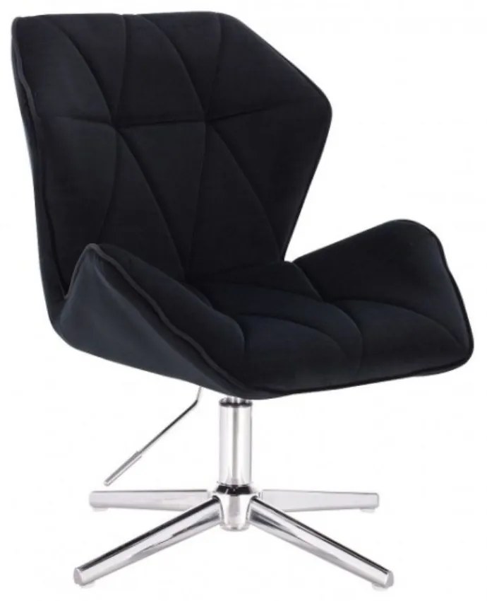 LuxuryForm DESIGN Otočná židle MILANO MAX VELUR na stříbrném kříži - černá