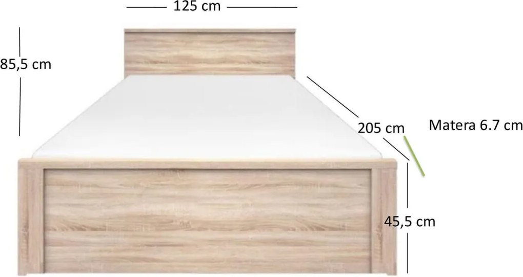 Postel 120x200 dub sonoma Norton