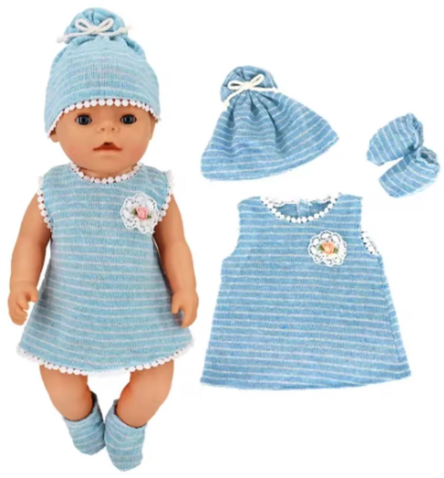 Oblečky pro American girl a Baby Born 43 cm Varianta: A11 modrý set proužek