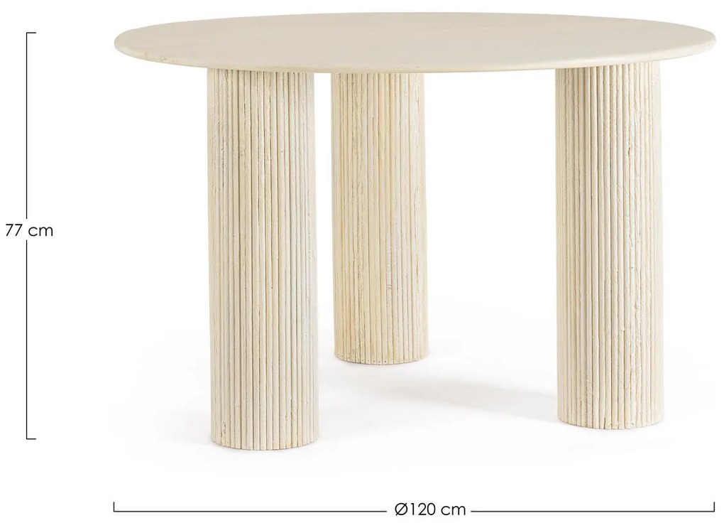 BIZZOTTO Jídelní stůl DACCA světlý ø120 cm 0747033