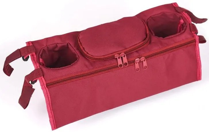 Organizér na kočárek s kapsami, černý, vysoce kvalitní nylon, 37x14x13 cm