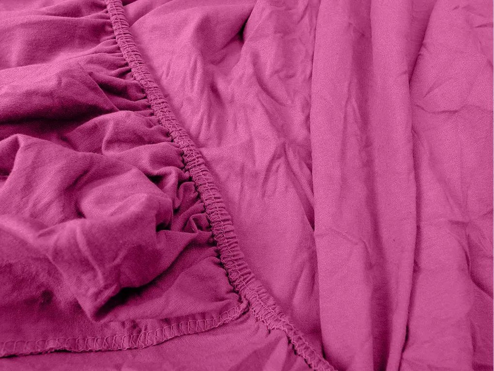 Jersey prostěradlo purpurové 200 x 200 cm