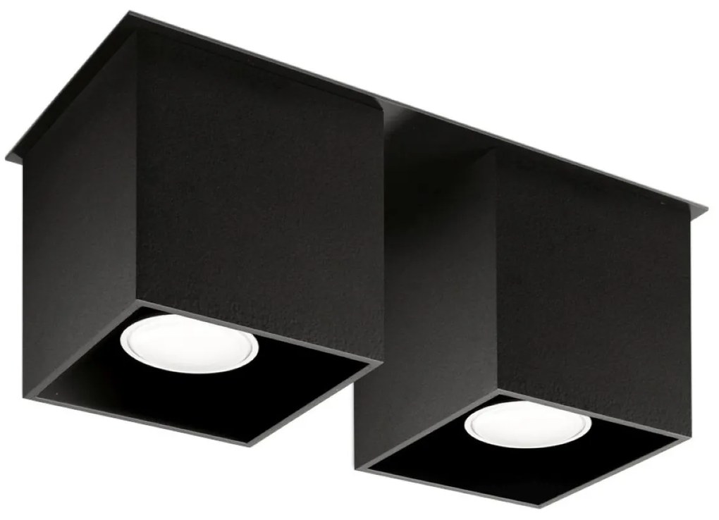 Stropní svítidlo Quad, 2x černé kovové stínítko