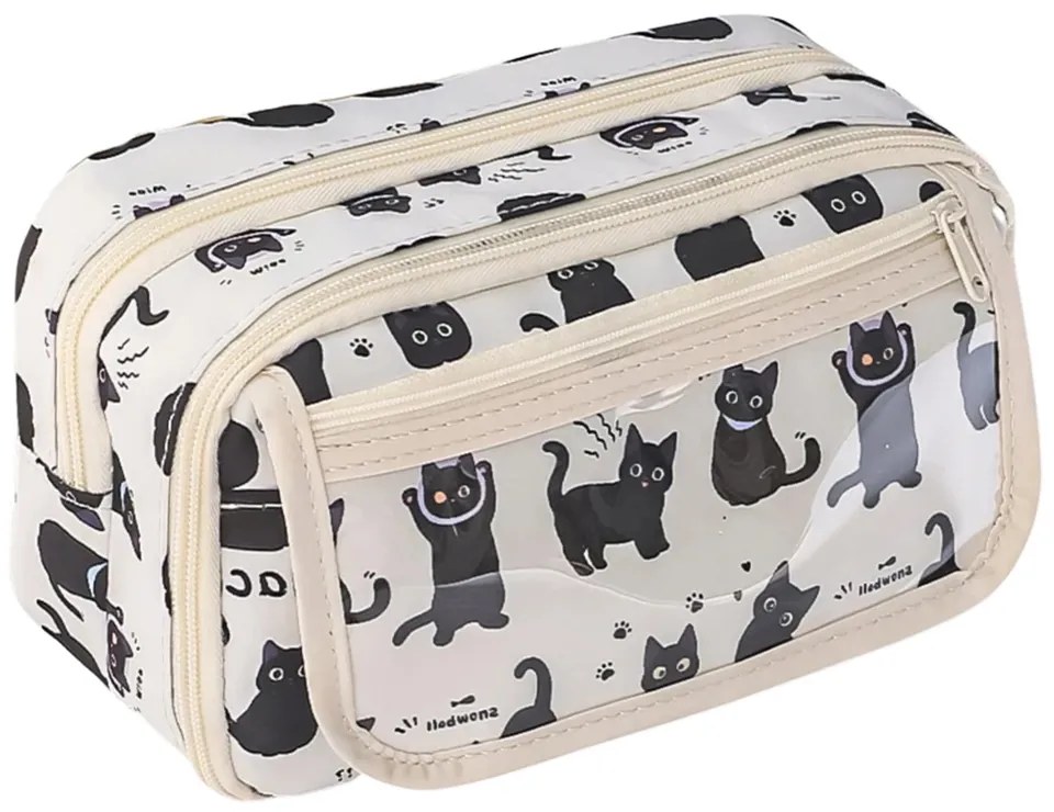 Camerazar Kočičí dvoukapsový školní organizér na psací potřeby